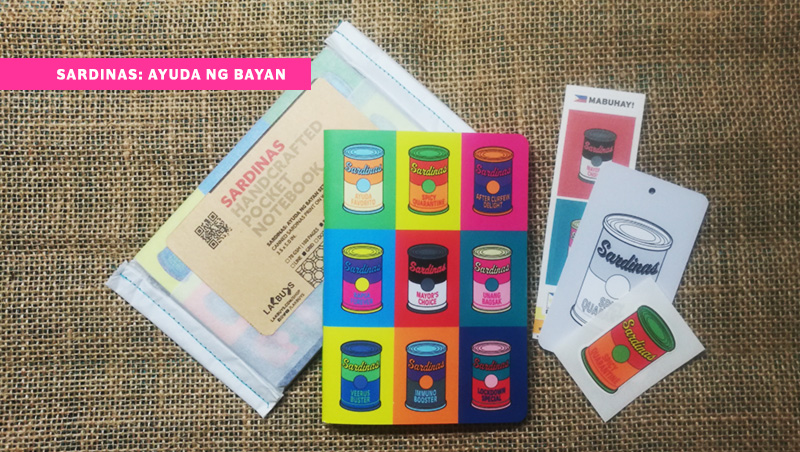 Pop-art sardinas handcrafted pocket notebook | Lakbuys